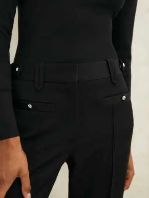 REISS Atelier Wool Stud Flared Trousers