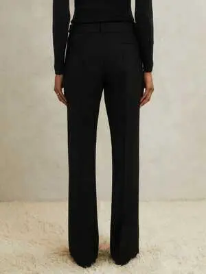 REISS Atelier Wool Stud Flared Trousers