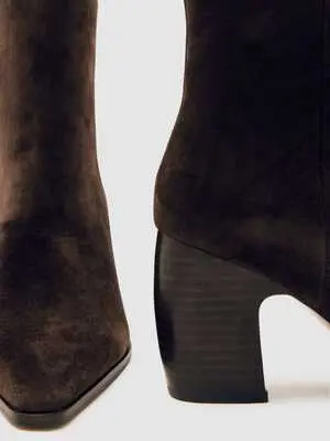 REISS Suede Block-heel Ankle Boots