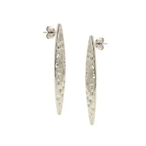 JAREDJAMIN Soren Hammered Marquise Post Earrings - Silver