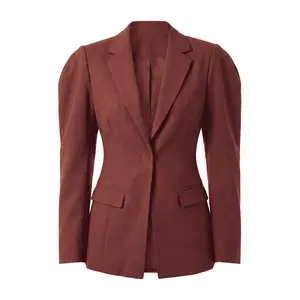 THE GT ATELIER Chocolate Tailored Structured Blazer - Brown