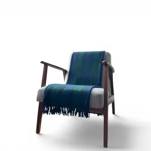 LOOM & COVE Blackwatch 100% Recycled Wool Tartan Knee Blanket - Green