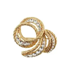 Grossé & Crystal Swirl Brooch, Series Reproduction Gold