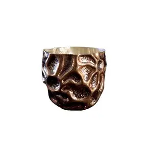 ANATOLIACRAFT One Of A Kind Handmade Chased Copper Tumbler - Brown