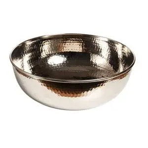 ANATOLIACRAFT Hammered Copper Foot Soak Bowl - Silver