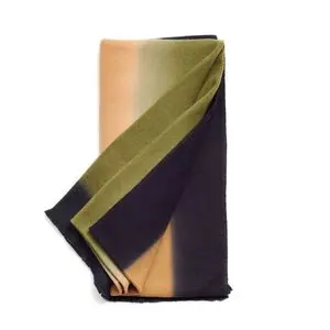 STUDIO VARIOUSLY Olyv Beige Brown Soft Merino Handloom Throw - Green