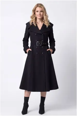 LUNA FASHION HOUSE Wool Wrap Coat, Nicole - Black