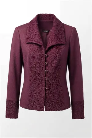 LUNA FASHION HOUSE Jody Lace Blazer - Red