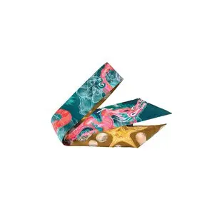 SUKI WANG LONDON Coral Silk Scarf - Blossom Into Power Orange