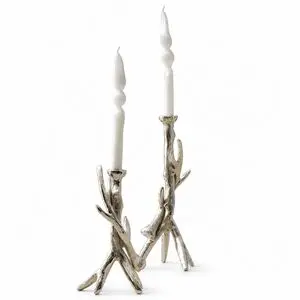 MARLETH Tripod Branch Candle Holder Set - Silver
