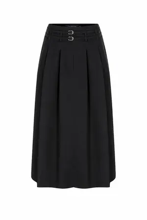 EXQUISE Evelynn Midi Skirt - Black