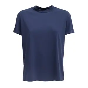 JULIA ALLERT Mock Neck Rolled Sleeve T-shirt - Blue