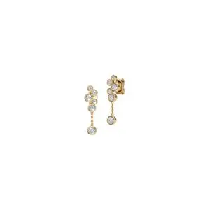 AYA FINE JEWELRY Round Lab Grown Diamond Dangle Drop Earrings In 14k Gold - Yellow