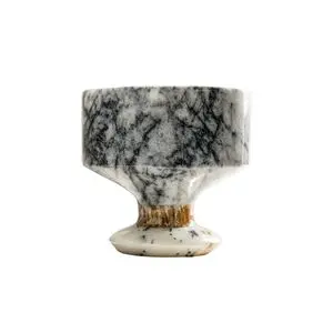 ANATOLIACRAFT Handcrafted Marble Chalice - Black