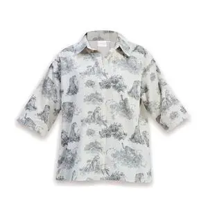 REISTOR Animal Print Oversized High-low Shirt
