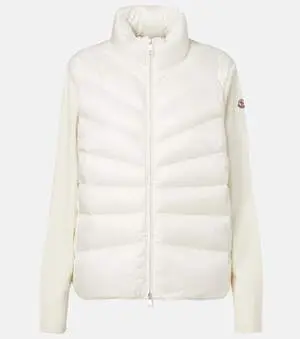 Moncler Tricot Down-paneled Virgin Wool Cardigan