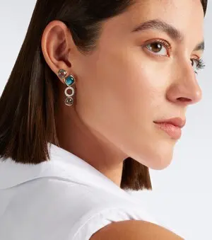 Pomellato Nudo 18kt White And Rose Drop Earrings With Topaz And Diamonds