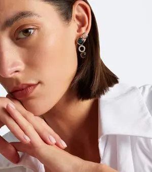 Pomellato Nudo 18kt White And Rose Drop Earrings With Topaz And Diamonds