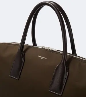 Saint Laurent Leather-trimmed Canvas Tote Bag