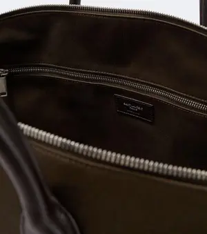 Saint Laurent Leather-trimmed Canvas Tote Bag