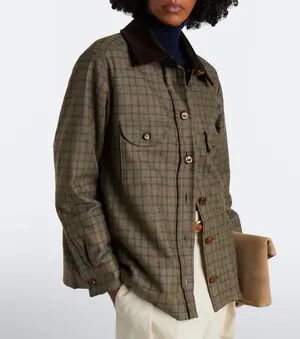 BLAZÉ MILANO Olmida Berber Checked Wool And Cashmere Jacket
