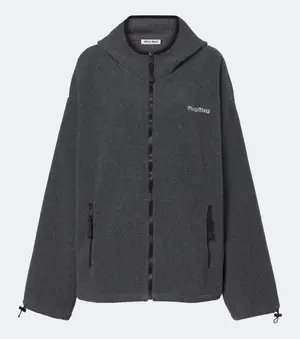 Miu Miu Hooded Oversized Fleece Jacket