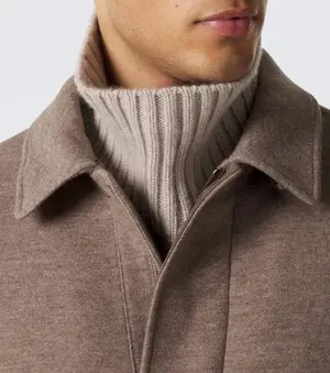 Canali Shearling-trimmed Wool And Cashmere Jacket
