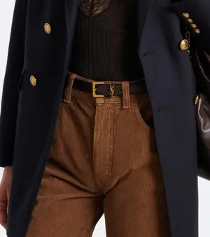 Saint Laurent Cassandre Leather Belt
