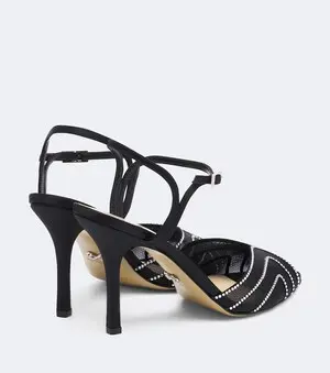 Mach & Mach Rainbow Embellished Mesh Sandals