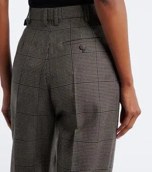 MUGLER Checked Wool Straight Pants