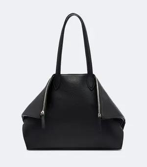 AESTHER EKME Fold Large Leather Shoulder Bag - Black