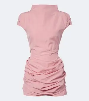 Magda Butrym Draped Cotton And Silk Minidress