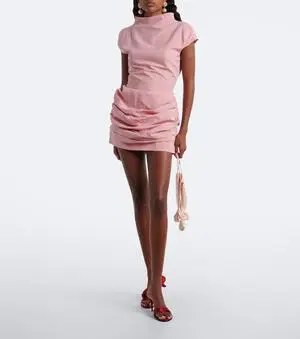 Magda Butrym Draped Cotton And Silk Minidress