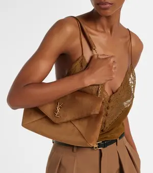 Saint Laurent Cassandre Large Suede Shoulder Bag