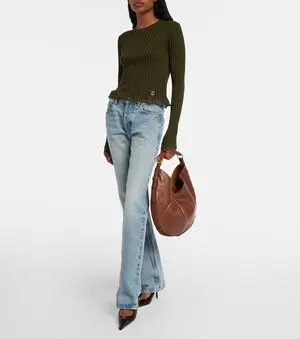 Saint Laurent Mombasa Medium Leather Shoulder Bag