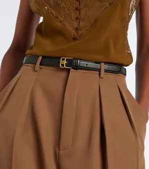 Saint Laurent Cassandre Leather Belt