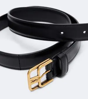 Saint Laurent Cassandre Leather Belt