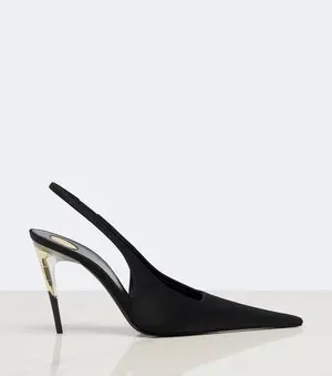 Saint Laurent Goya Satin Slingback Pumps