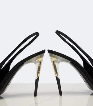 Saint Laurent Goya Satin Slingback Pumps