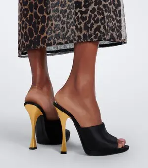 Saint Laurent Leon Satin Mules