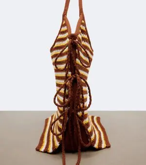 Miu Miu Crocheted Striped Shopper Bag