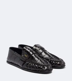Saint Laurent Cassandre Croc-effect Leather Loafers