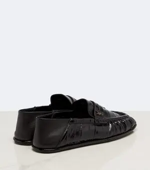 Saint Laurent Cassandre Croc-effect Leather Loafers