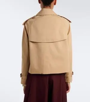 Burberry Double-breasted Cotton Gabardine Jacket