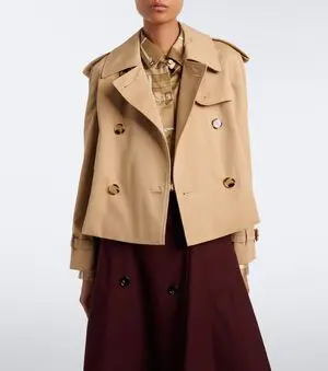 Burberry Double-breasted Cotton Gabardine Jacket