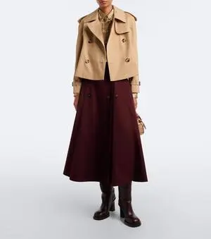 Burberry Double-breasted Cotton Gabardine Jacket