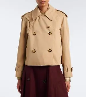 Burberry Double-breasted Cotton Gabardine Jacket
