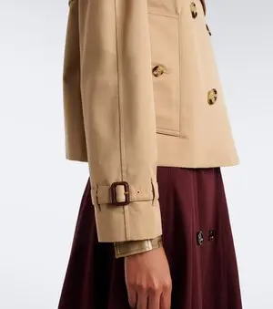Burberry Double-breasted Cotton Gabardine Jacket