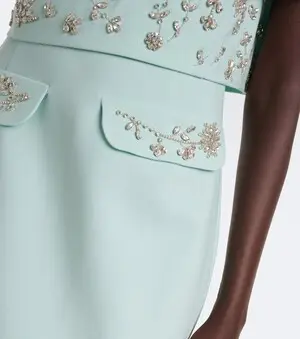 Oscar De La Renta Embellished Wool-blend Bustier Gown