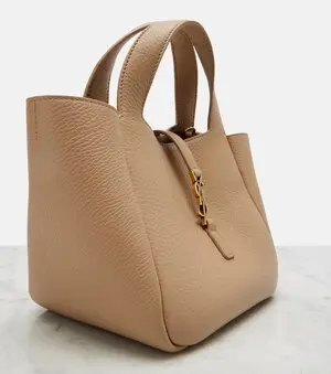 Saint Laurent Le 5 À 7 Baby Bea Leather Top-handle Bag - Beige